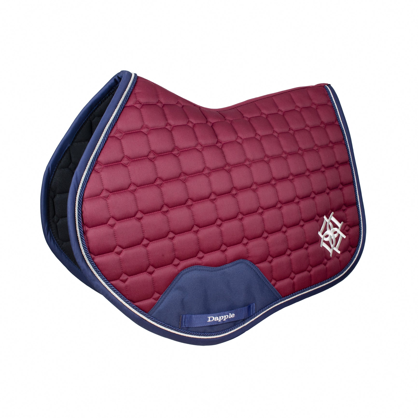 Burgundy & Navy Close Contact Saddle Pad