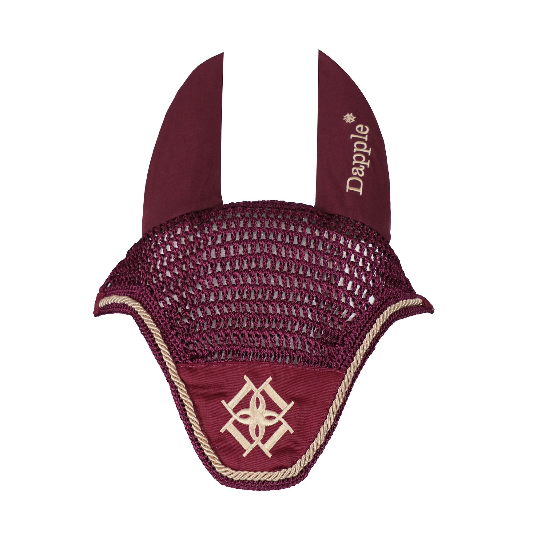 Burgundy Fly Veil with Beige Piping